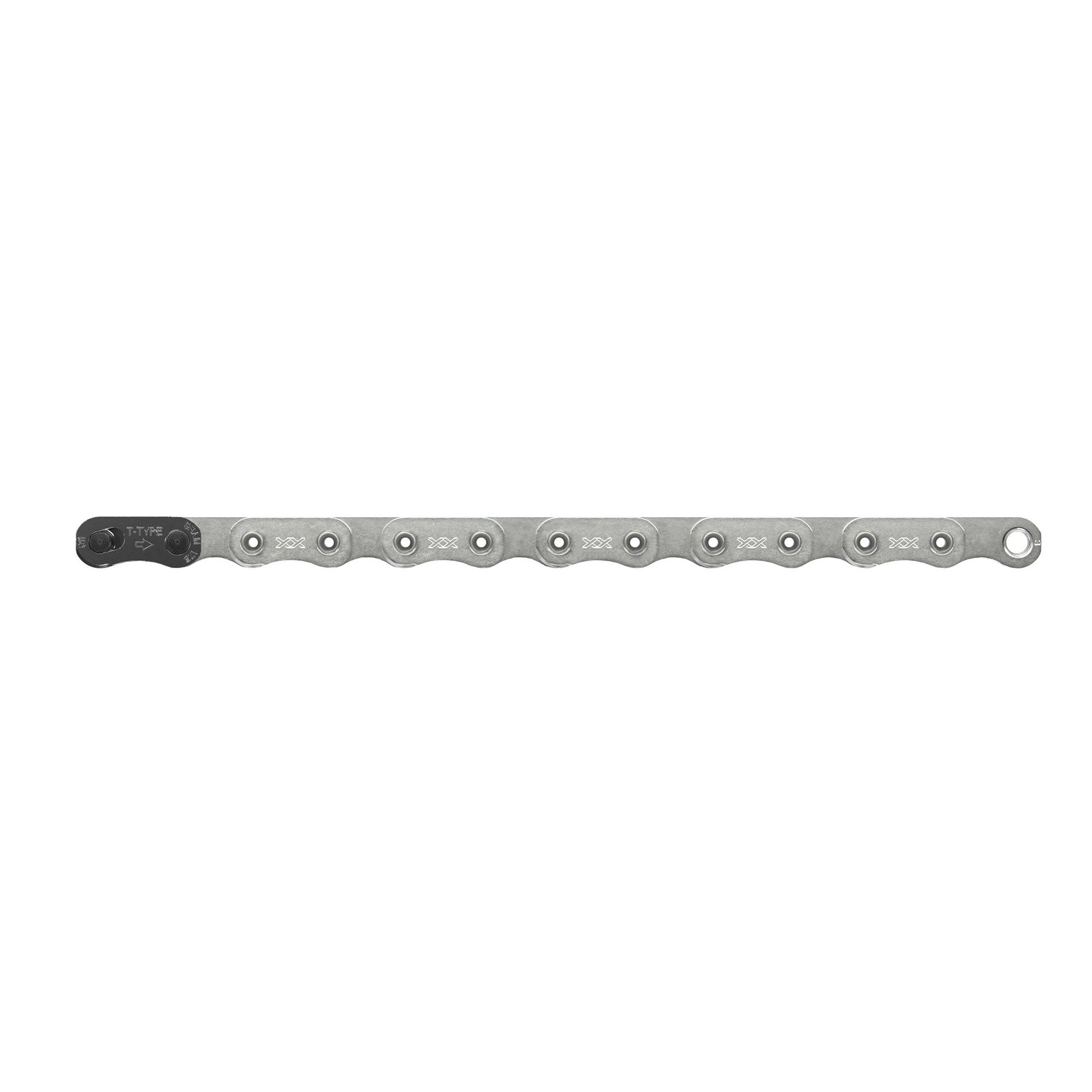 SRAM CHAIN XX T-TYPE EAGLE SILVER HOLLOWPIN 126 LINKS W/POWERLOCK T-TY ...