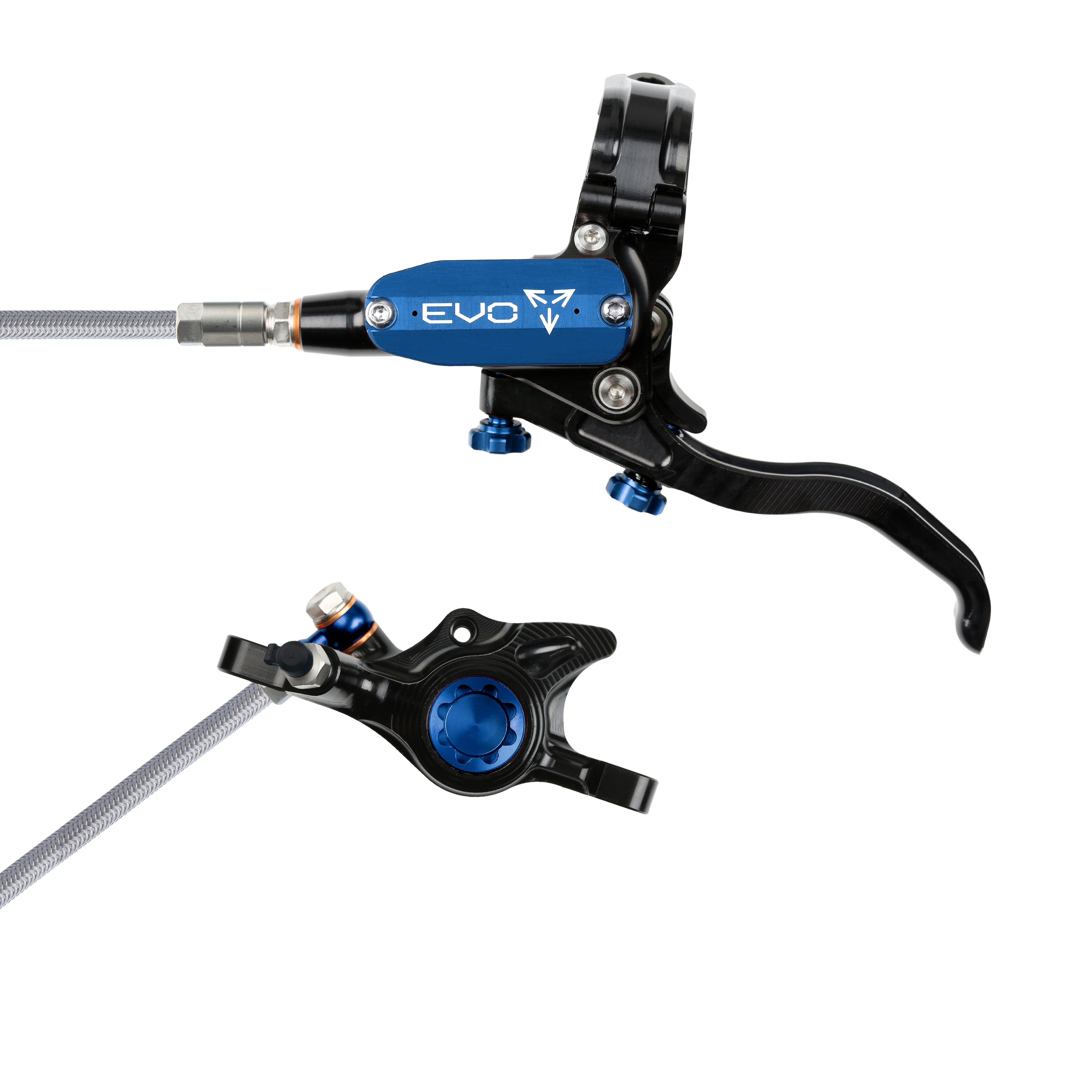Hope Tech 4 EVO X2 Brake - Black/Blue - Braided Hose - No Rotor – Slam69