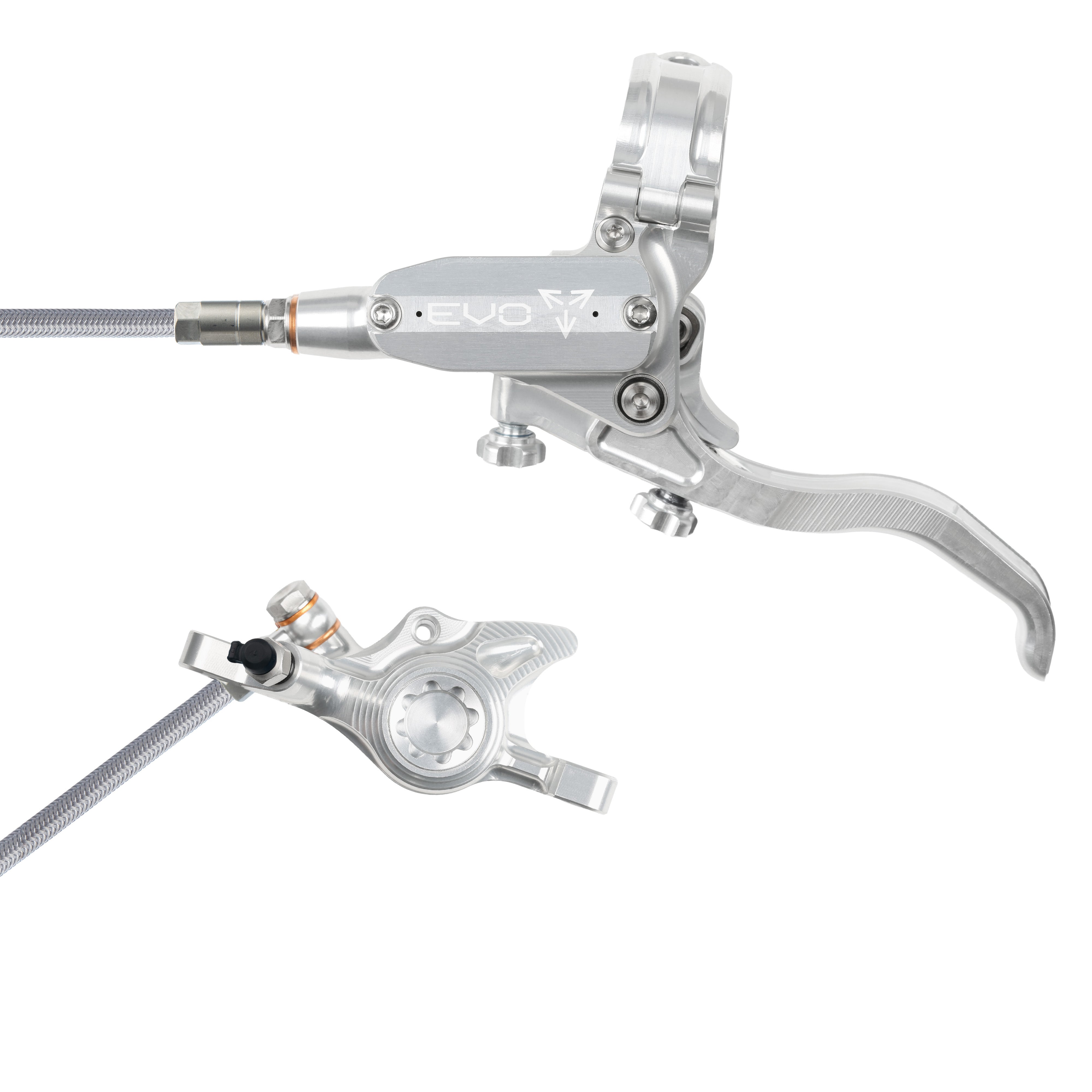 Hope Tech 4 EVO X2 Brake - Silver/Silver - Braided Hose - No Rotor – Slam69